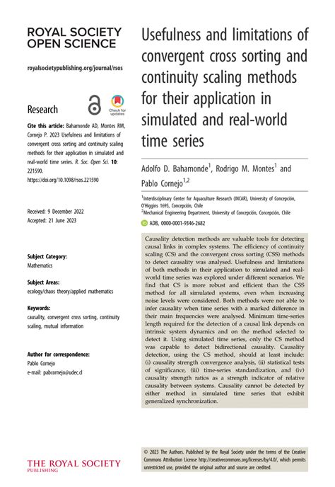 Pdf Usefulness And Limitations Of Convergent Cross Sorting And