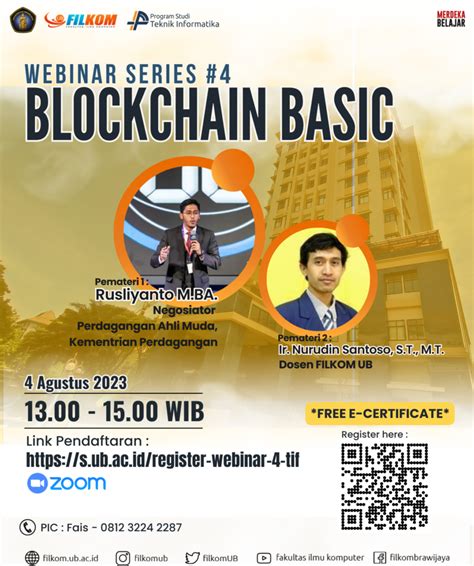 Webinar Series 4 Blockchain Basic Fakultas Ilmu Komputer Universitas Brawijaya