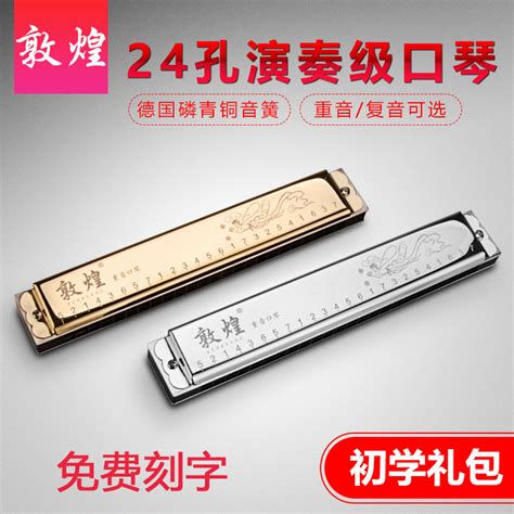 上海老品牌敦煌24孔复音 重音c A B D E F G 调高级成人初学口琴弗兰克乐器