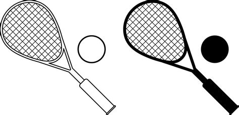 Squash Racket And Ball Icon Set 44586355 Vector Art At Vecteezy