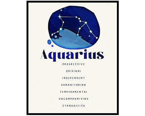 Waterman Zodiac Sign Waterman Traits Waterman Wall Art Etsy