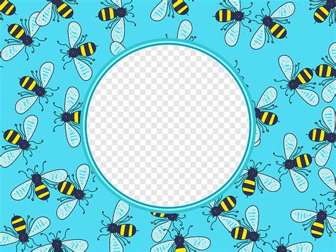 꿀벌 테두리 프레임 레이블 자연 자연 유기 카드 복사 공간 디자인 Png Pngegg
