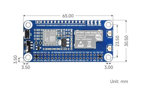 Sx1262 Lorawan Node Module Expansion Board For Raspberry Pi 868915mhz