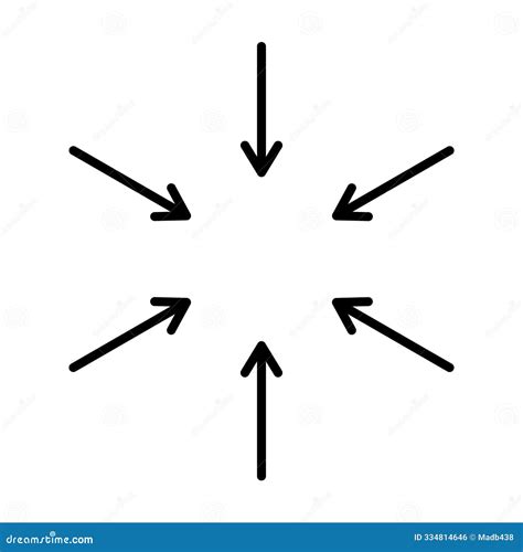 Radial Inward Arrows Shape Icon A Circular Arrangement Of Arrows Stock Vector Illustration