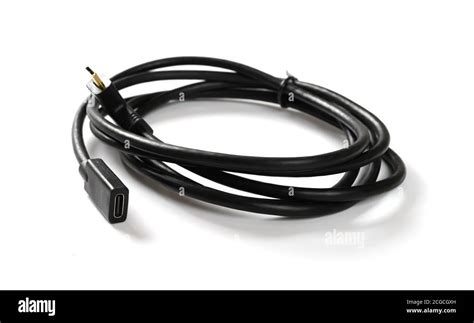 Type C Cable With Male Plug And Female Socket On A White Background Stock Photo Alamy