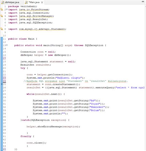 Java Mysql Veri Tabanı Bağlantısı