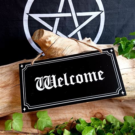 Gothic Welcome Hanging Sign Hanging Signs Wall Signs Hanging