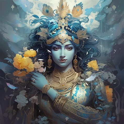 premium ai image lord krishna and playing flute on the occasion of