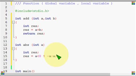 Bangla C Programming Tutorial 78 Function Global And Local Variable Hd Youtube