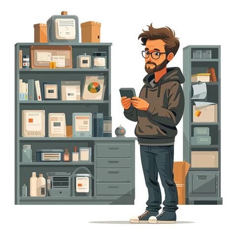 Data Analyst Ai Researcher In A Robotics Lab Illustrated Flat Minimal Design Premium Ai