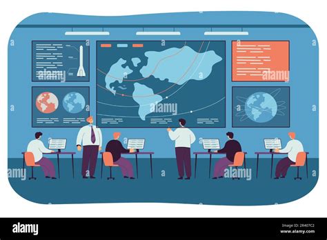 Spacecraft Command And Control Center Stock Vector Image And Art Alamy