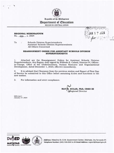 Rm No 059 S2024 Reassignment Order For Assistant Schools Division