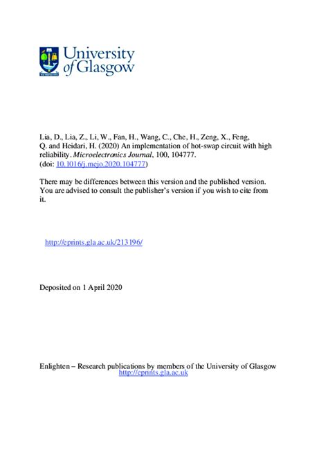 Pdf An Implementation Of Hot Swap Circuit With High Reliability