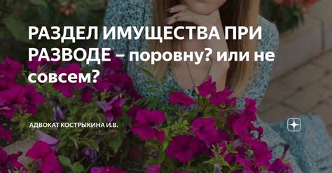 РАЗДЕЛ ИМУЩЕСТВА ПРИ РАЗВОДЕ поровну или не совсем Адвокат Кострыкина И В Дзен
