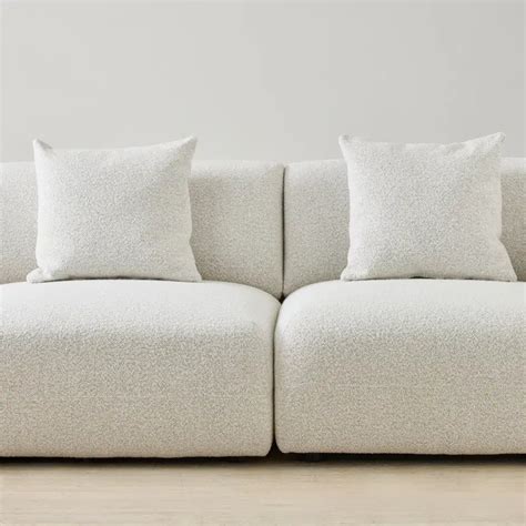 Willow Stone White Woven Fabric Modular Corner Sofa Koala Living
