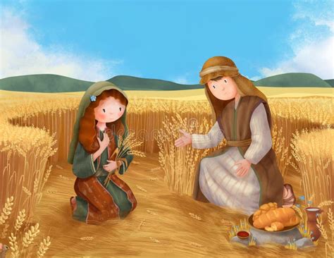 Boaz And Ruth Bible Story Illustration Stock Illustration