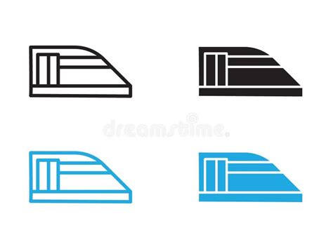 Subway High Speed Train Icon Black And White Vector Outline Sign Stock