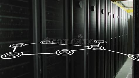Animation Of Network Connection Diagram Over Server Racks In Data Center Stock Video Video Of