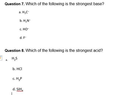 solved question 6 using pka table 3 1 from your book also