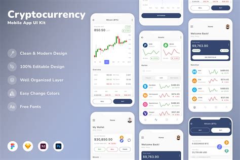 Cryptocurrency Mobile App UI Kit Figma Design Prime Access