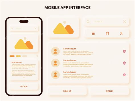 Premium Vector Neumorphic Mobile User Interface Kit Template
