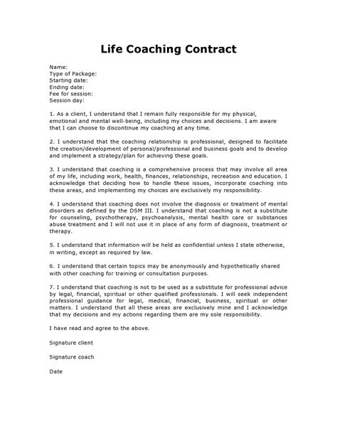 40 Professional Coaching Contract Templates Free
