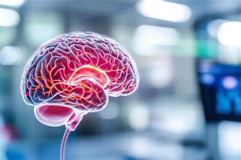 Conceptual Illustration Of A Glowing Human Brain With Neural Connections Stock Illustration