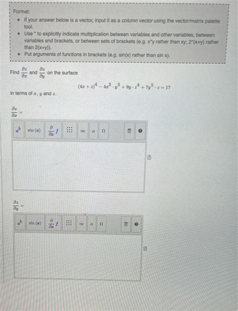 Solved Format • If Your Answer Below Is A Vector Input It