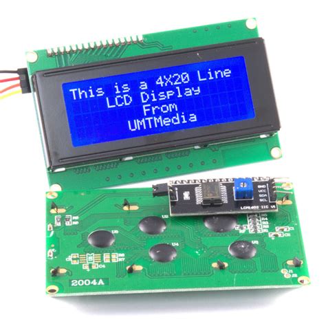 Iici2c 2004 20x4 Character Lcd Module Display Blue Green Arduino Rasp Umt Media