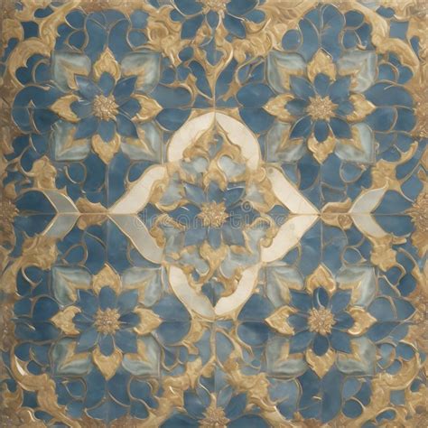 Seamless Integration Of Ceramic Tiles Pattern Image Generated By Ai Stock Illustration