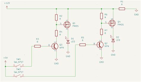 Is It Possible To Simplify This Circuit With Multiple High Side Switches Pmos Bjt General