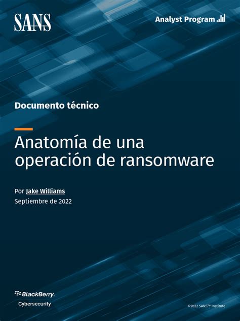 Bb Sans Anatomy Ransomware Operation Wp Spanish Descargar Gratis