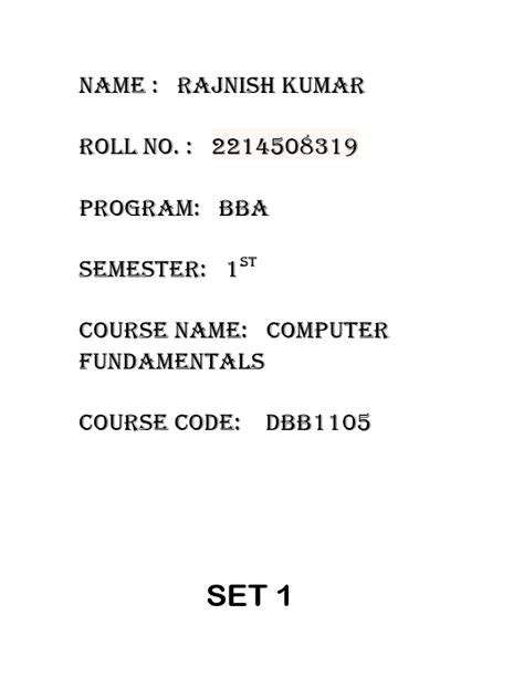 Computer Fundamentals Pdf
