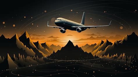 Premium Ai Image Airplane Line Path Vector Icon Of Air Plane Flight Route With Start Point And