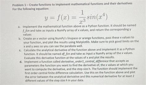 Solved Problem Create Functions To Implement Chegg Com