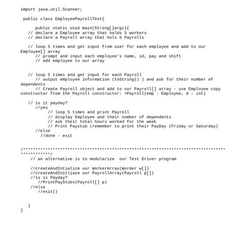 Solved 3 Create A New Class Payroll That Contains Our