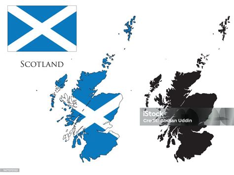 Scotland Flag And Map Illustration Vector Stock Illustration Download
