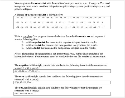 Solved You Are Given A File Results Txt With The Results Of Chegg