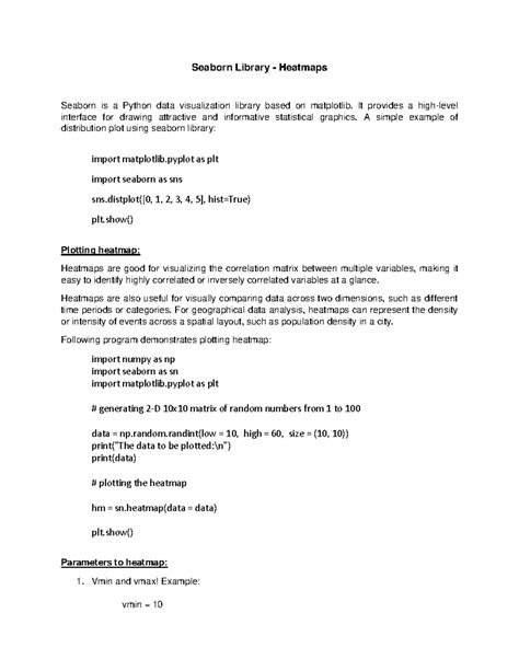 Sea Born Library Heat Maps Seaborn Library Heatmaps Seaborn Is A
