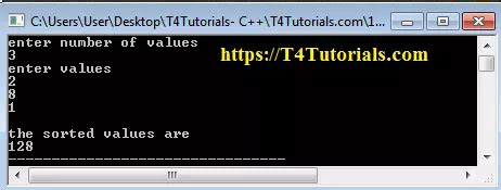 C Sort Array Using Functions T Tutorials