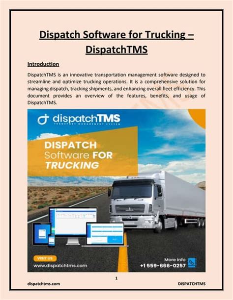 Trucking Dispatch Software Dispatch Tms Pdf