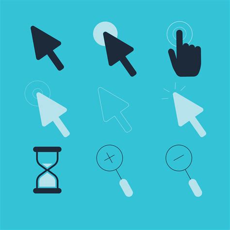 Pointer Cursor Icons Computer Web Arrows Mouse Cursors And Clicking Line Pointer Cursor Pixel