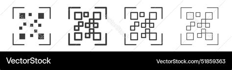 Qr Code Icon Set Scan Qrcode Sign In Black Color Vector Image