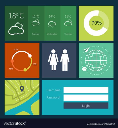 Modern Colorful User Interface Layout In Vector Image