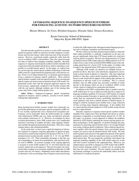 Pdf Leveraging Sequence To Sequence Speech Synthesis For Enhancing