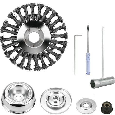 15cm Grass Trimmer Head With Knotted Cone Lawn Mower Weeding Wheel For Cleaning Weeds Rust