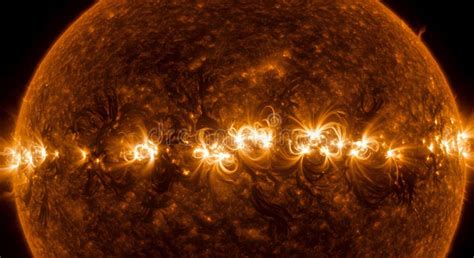 Stunning Sun Surface Image Solar Flares Energy Stock Illustration