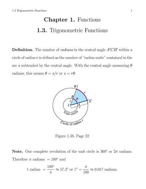Section 1 3 Trigonometric Functions Chapter 1 Functions 1