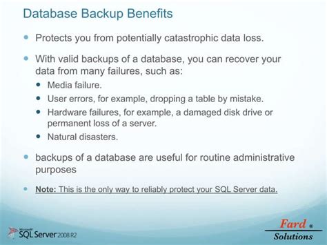 Sql Server Database Backup And Restore Plan Pptx