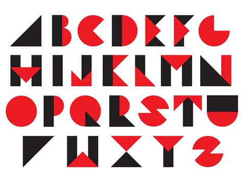 Type Design Based On Circles Squares And Triangles Lettering